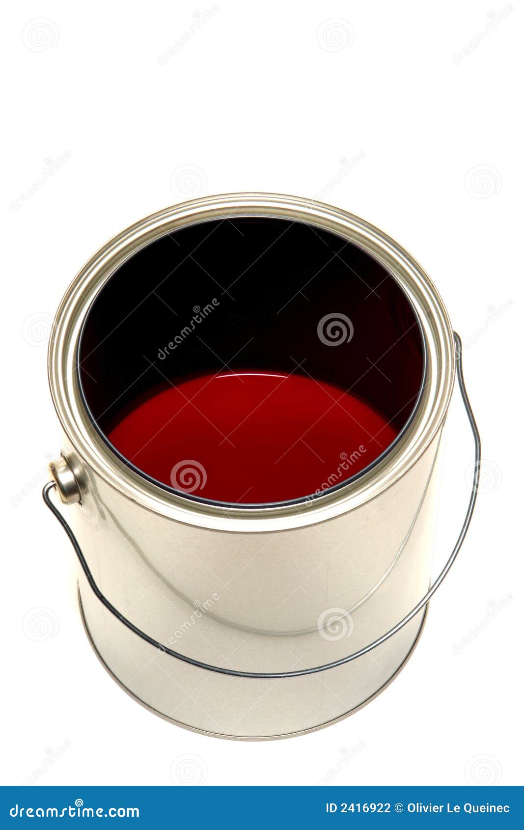 Paint Can with Red Color Mix Isolated on White Stock Photo - Image of ...