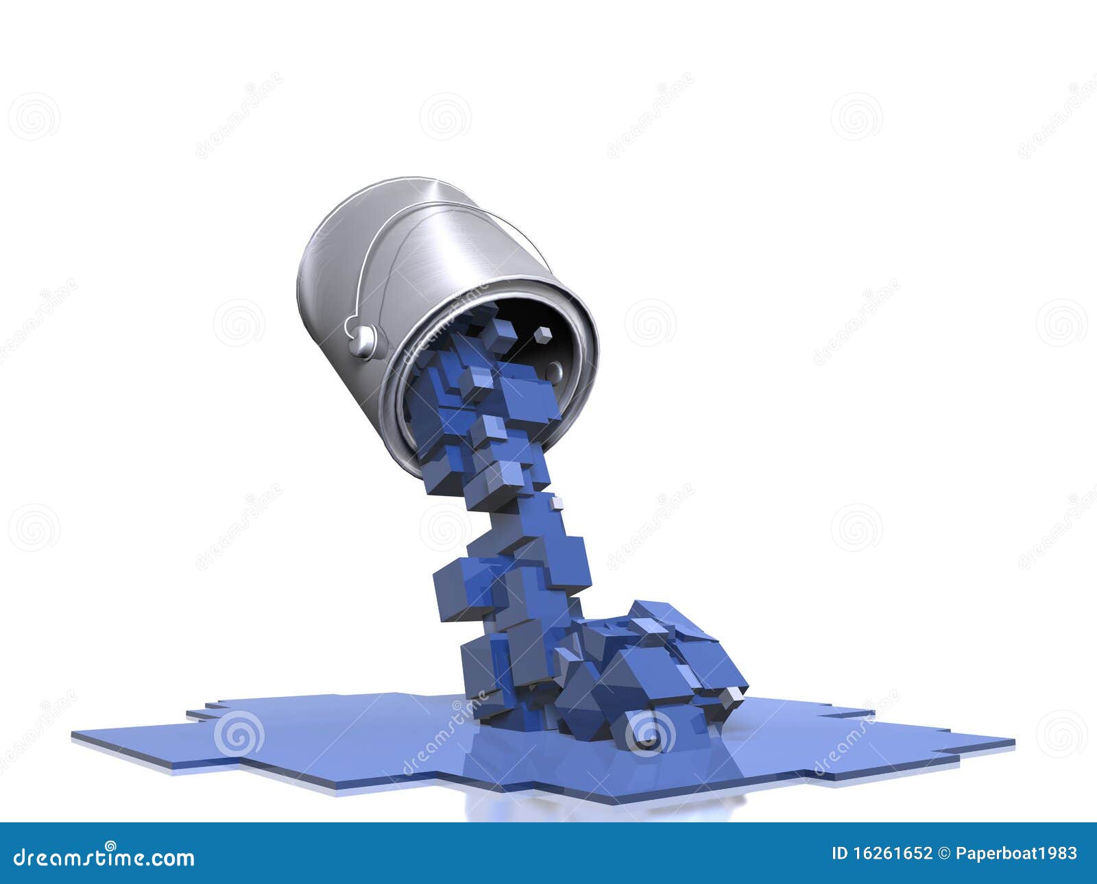 Paint Can Spilling Pixellated Paint Stock Illustration - Illustration ...