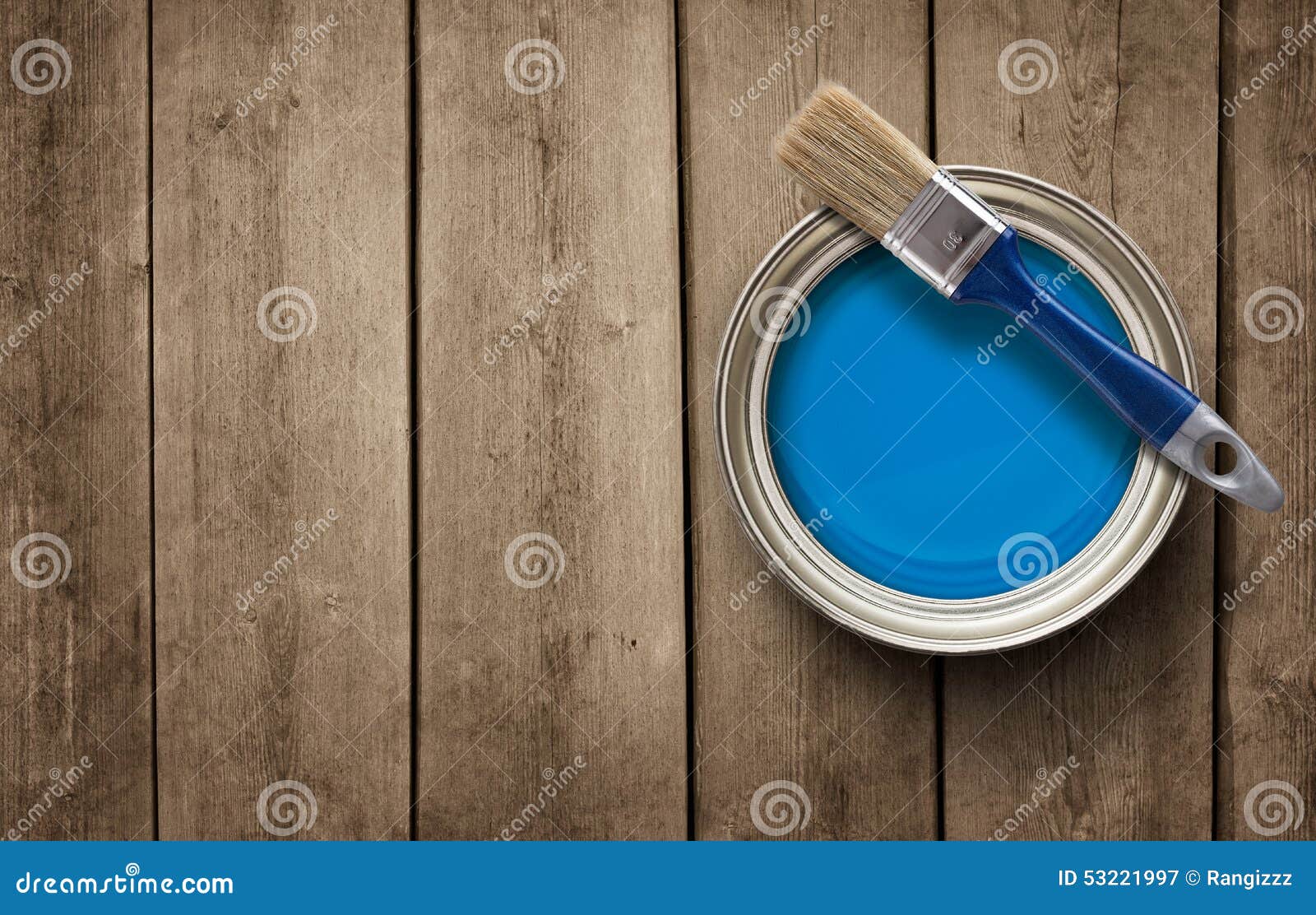 Paint Can on the Wooden Background Stock Image - Image of redecorating ...
