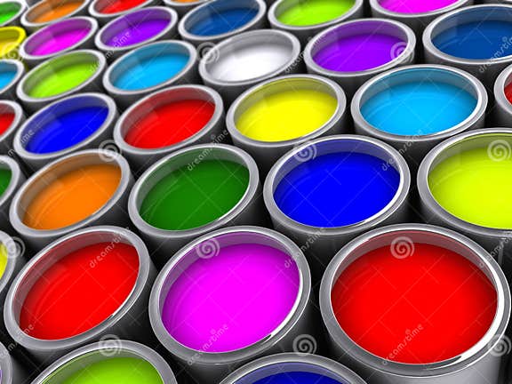 Paint cans 2 stock illustration. Illustration of concept - 5407261