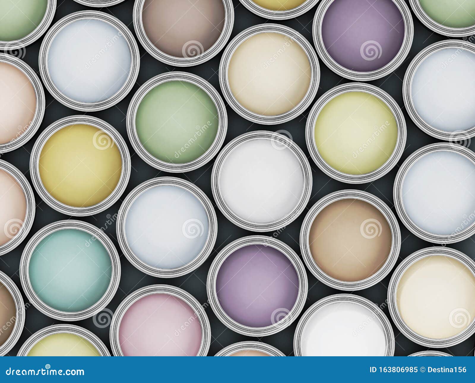 Paint Cans Full of Soft, Pastel Colours. 3D Illustration Stock ...