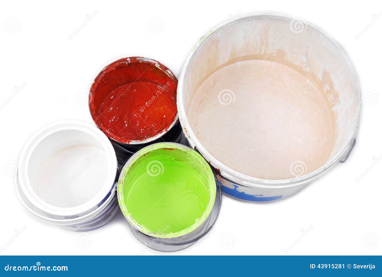 Paint Cans Isolated on White Stock Image - Image of improvement, close ...