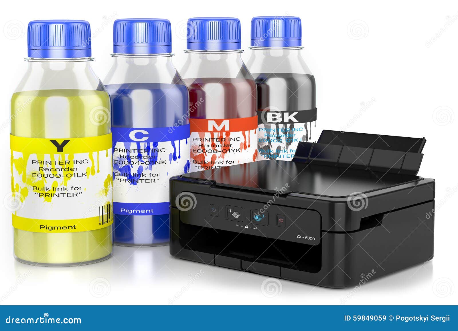 Paint Cans and Multifunctional Printer Stock Illustration ...
