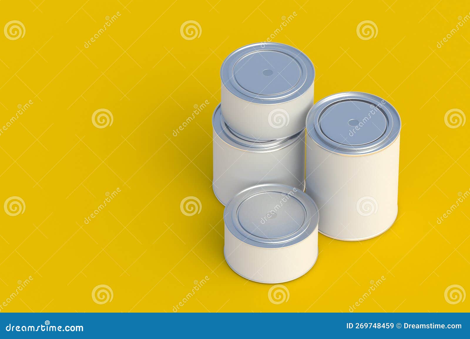 Paint Cans on Yellow Background Stock Illustration - Illustration of ...