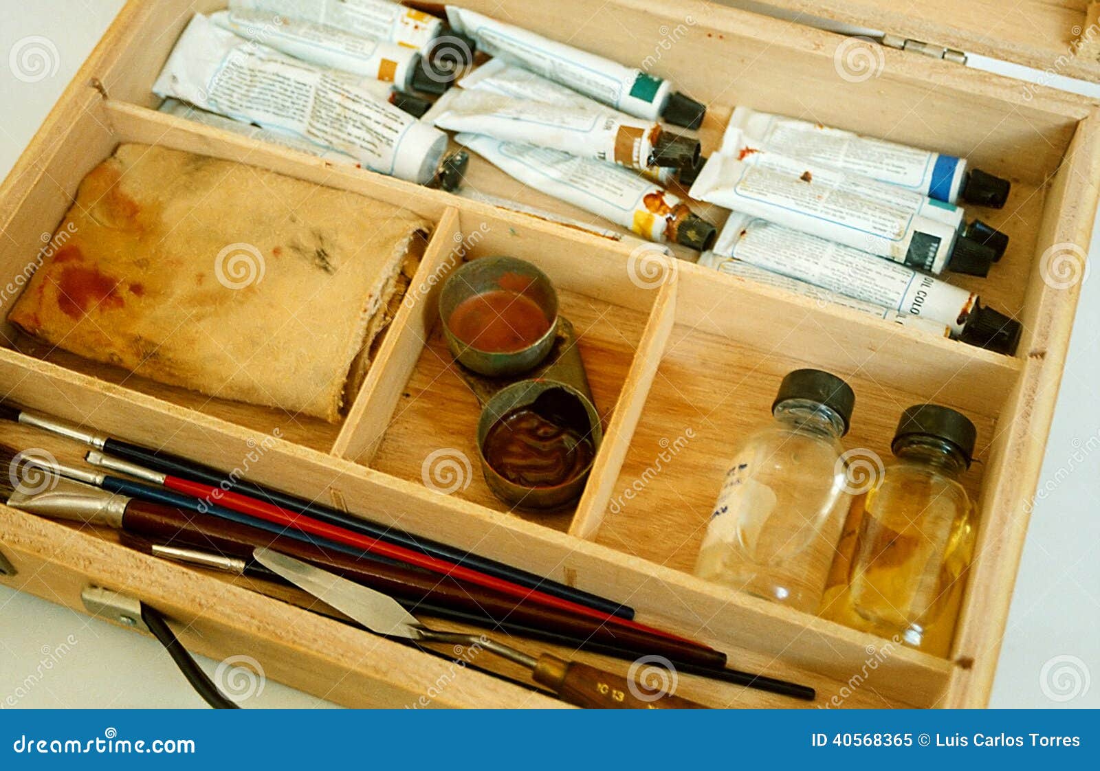 Paint case detail stock image. Image of wooden, painting - 40568365