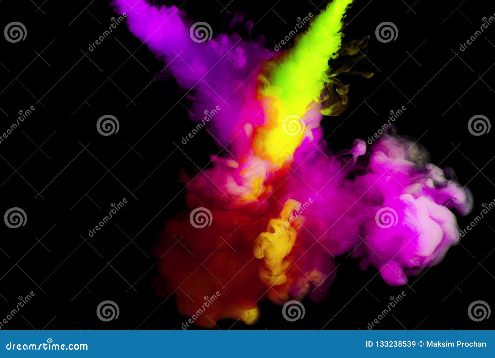 Paint Cloud in Water, Abstract Background, Process of Mixing ...