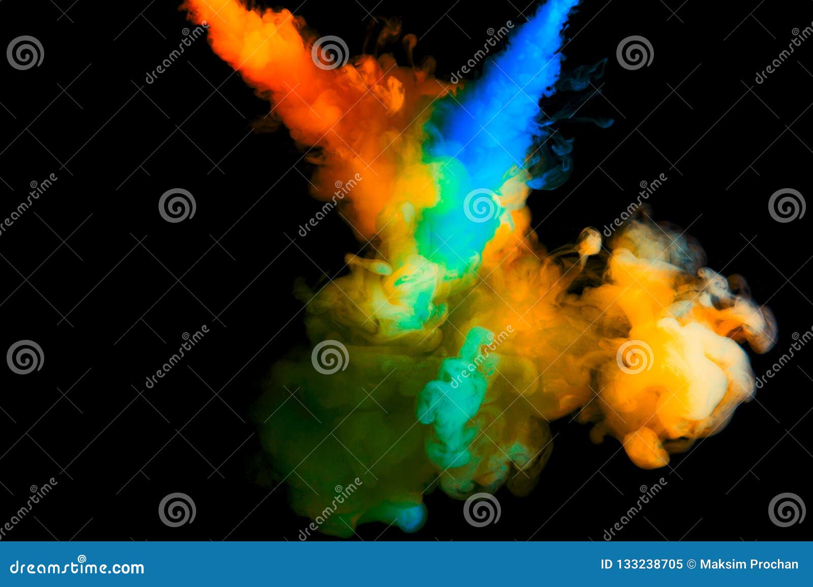 Paint Cloud in Water, Abstract Background, Process of Mixing ...
