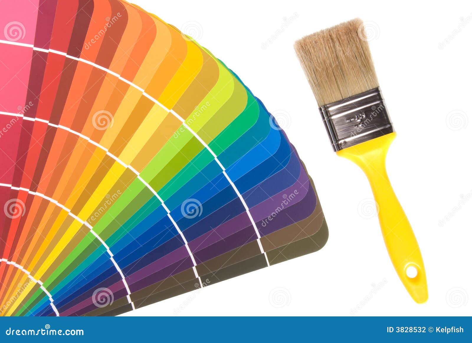 Paint Color Cards and Brush Stock Photo - Image of brush, vibrant: 3828532