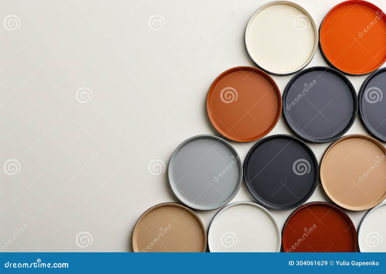 Paint Color Samples on a White Wall with Beige and Gray Stock Image ...