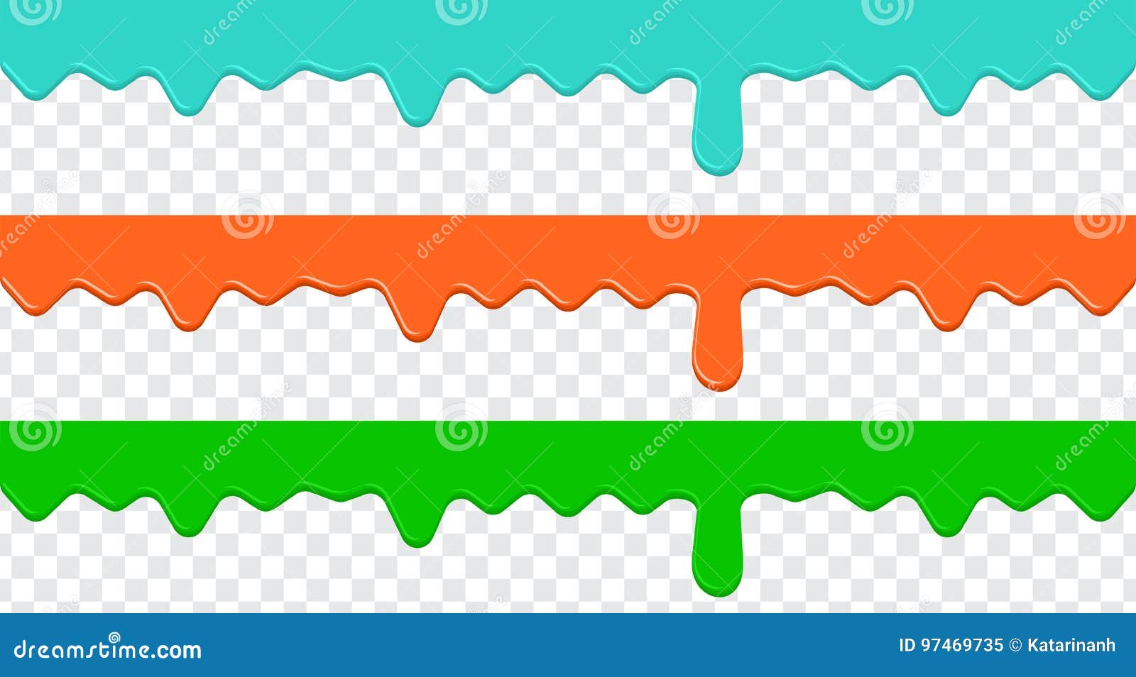 Paint Colorful Dripping on a Transparent Background. Stock Vector ...