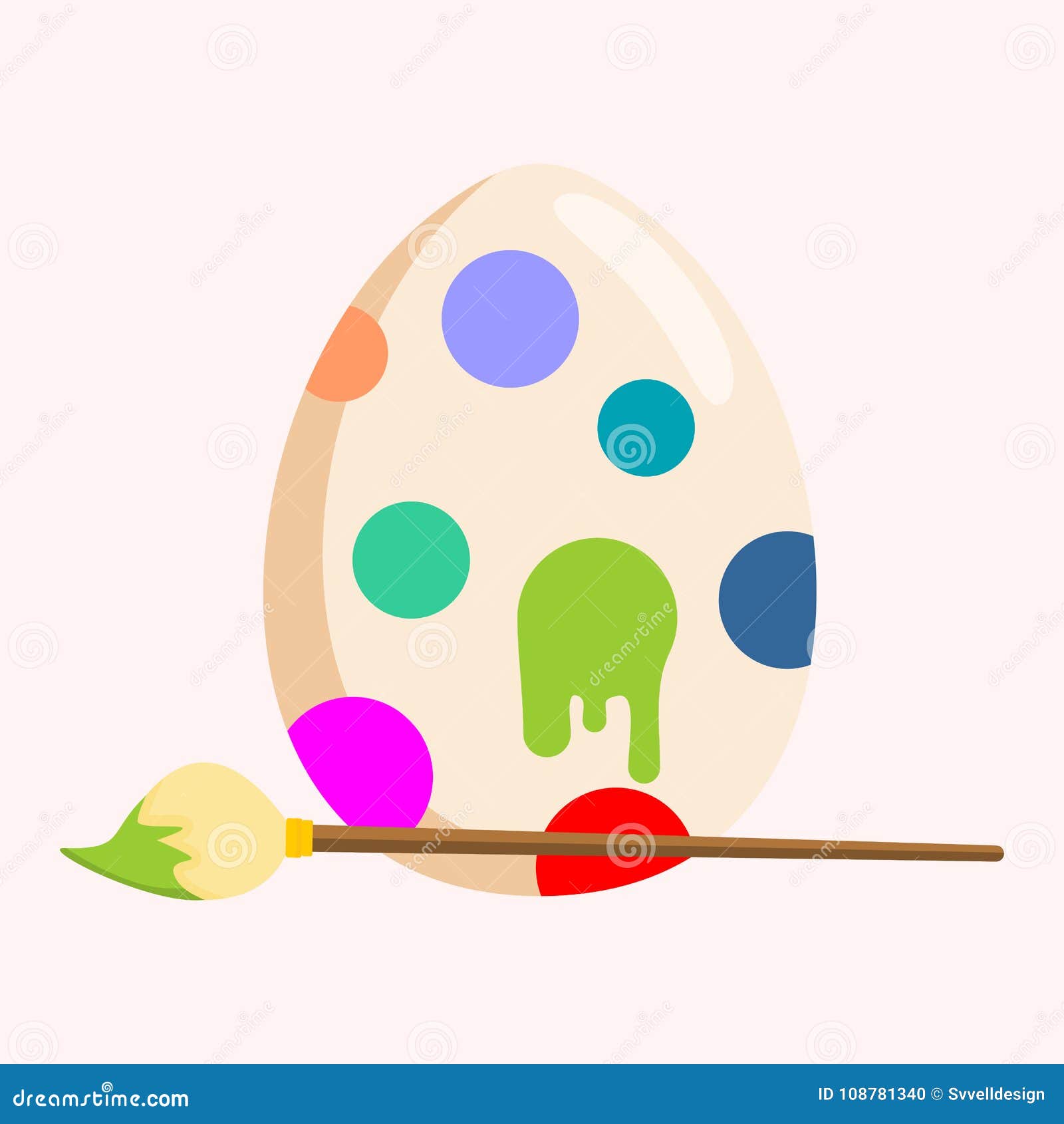Paint Coloring Easter Egg Illustration Graphic Stock Vector ...
