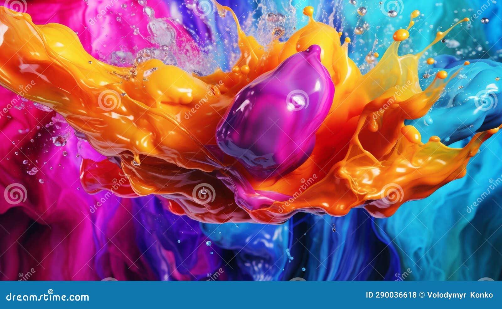 Paint Colors Being Mixed Together on a Palette. Generative Ai Stock ...