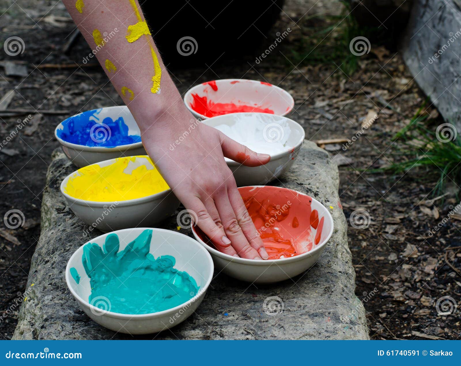 Paint colors stock image. Image of yellow, blue, brown - 61740591