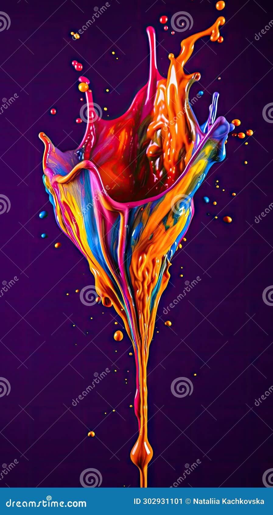 Paint colors splashing stock illustration. Illustration of fluid ...