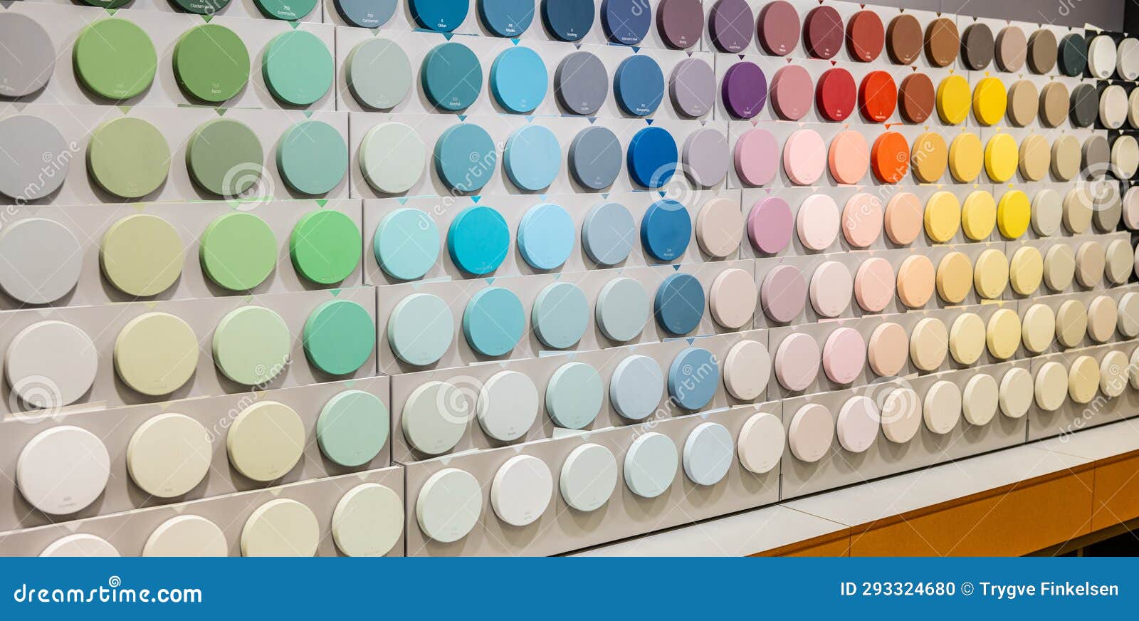 Paint Colour Palette on Display in a Store.. Stock Photo - Image of ...
