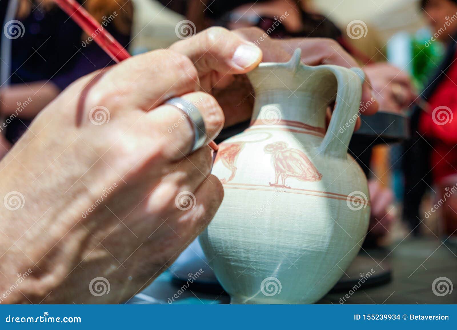 Paint Crock Pots Handmade Work Stock Photo - Image of pots, nails ...