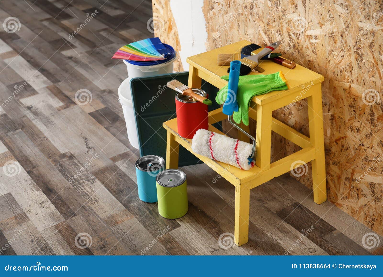 Paint and Decorator`s Tools Stock Photo - Image of painter, indoors ...