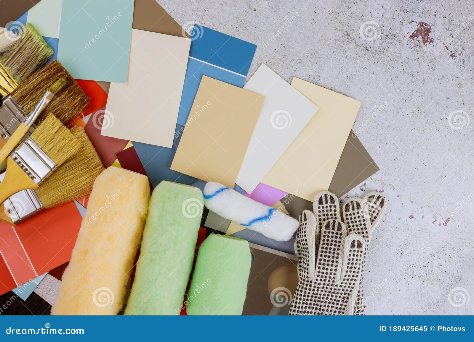 Paint Decorator Work Table with House Project Color Choice Palette ...