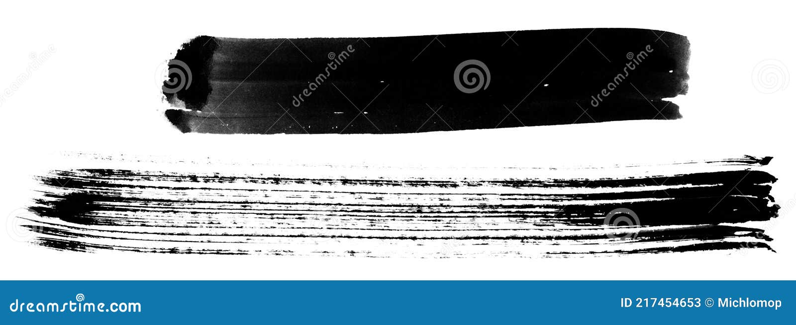 Paint Drawing of Black Smear on White Background. Hand Drawn Abstract ...