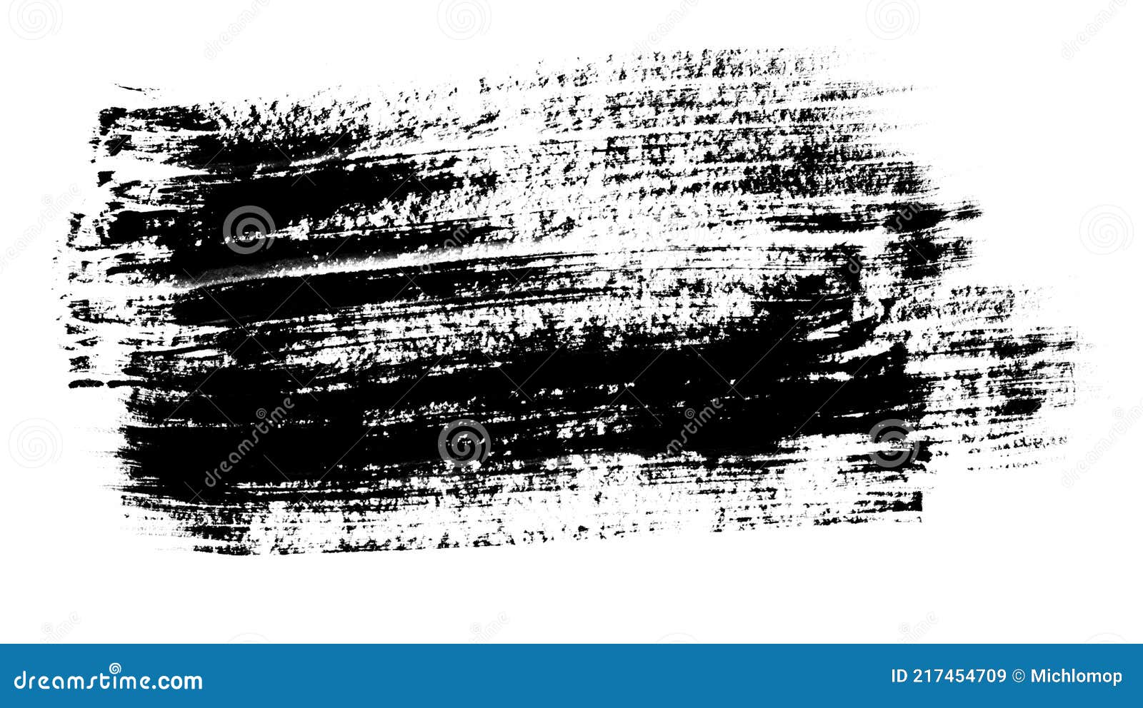 Paint Drawing of Black Smear on White Background. Hand Drawn Abstract ...