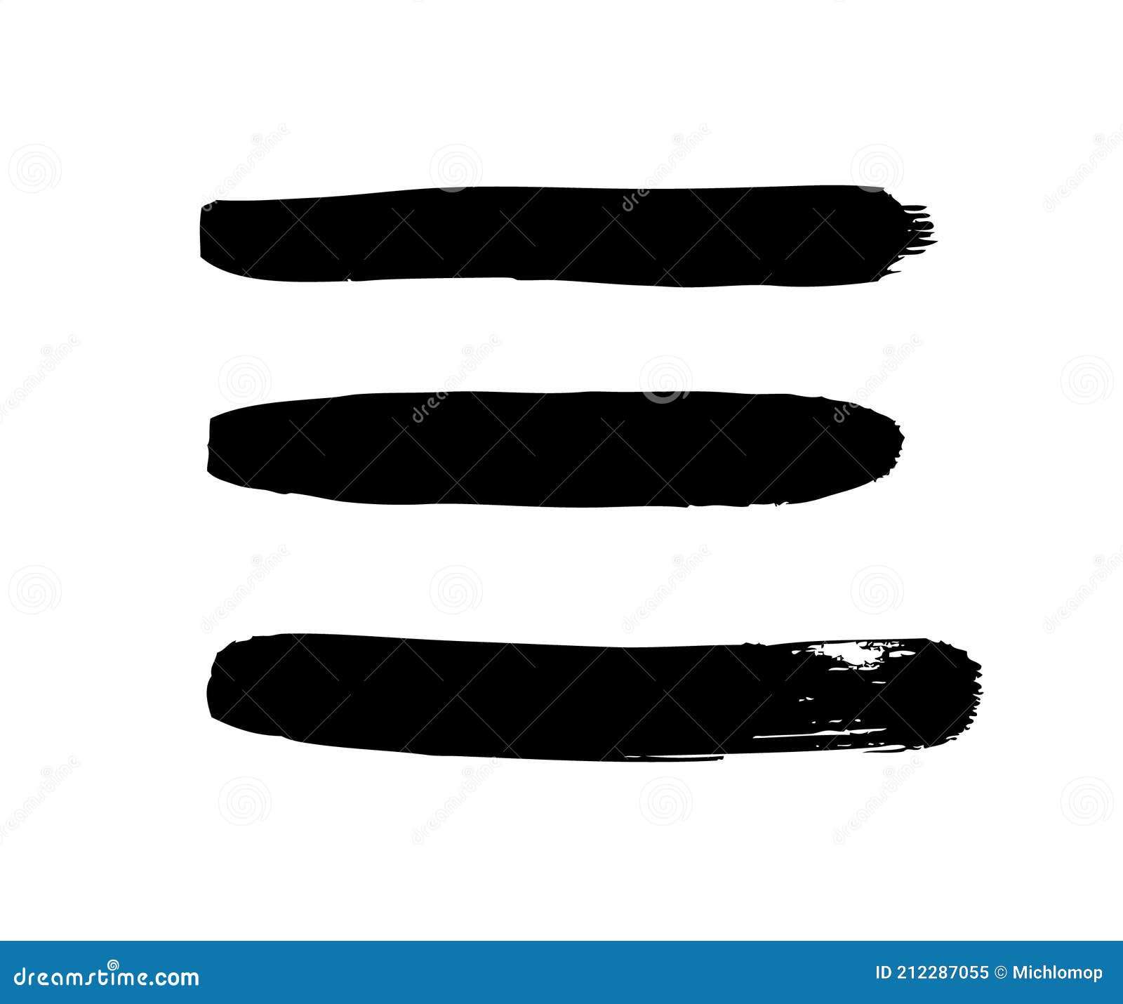 Paint Drawing Set of Black Smear on White Background. Hand Drawn ...