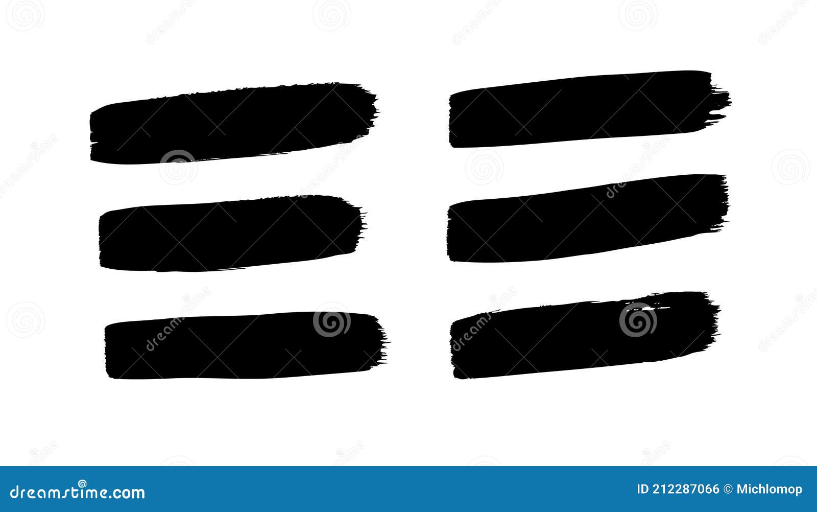 Paint Drawing Set of Black Smear on White Background. Hand Drawn ...