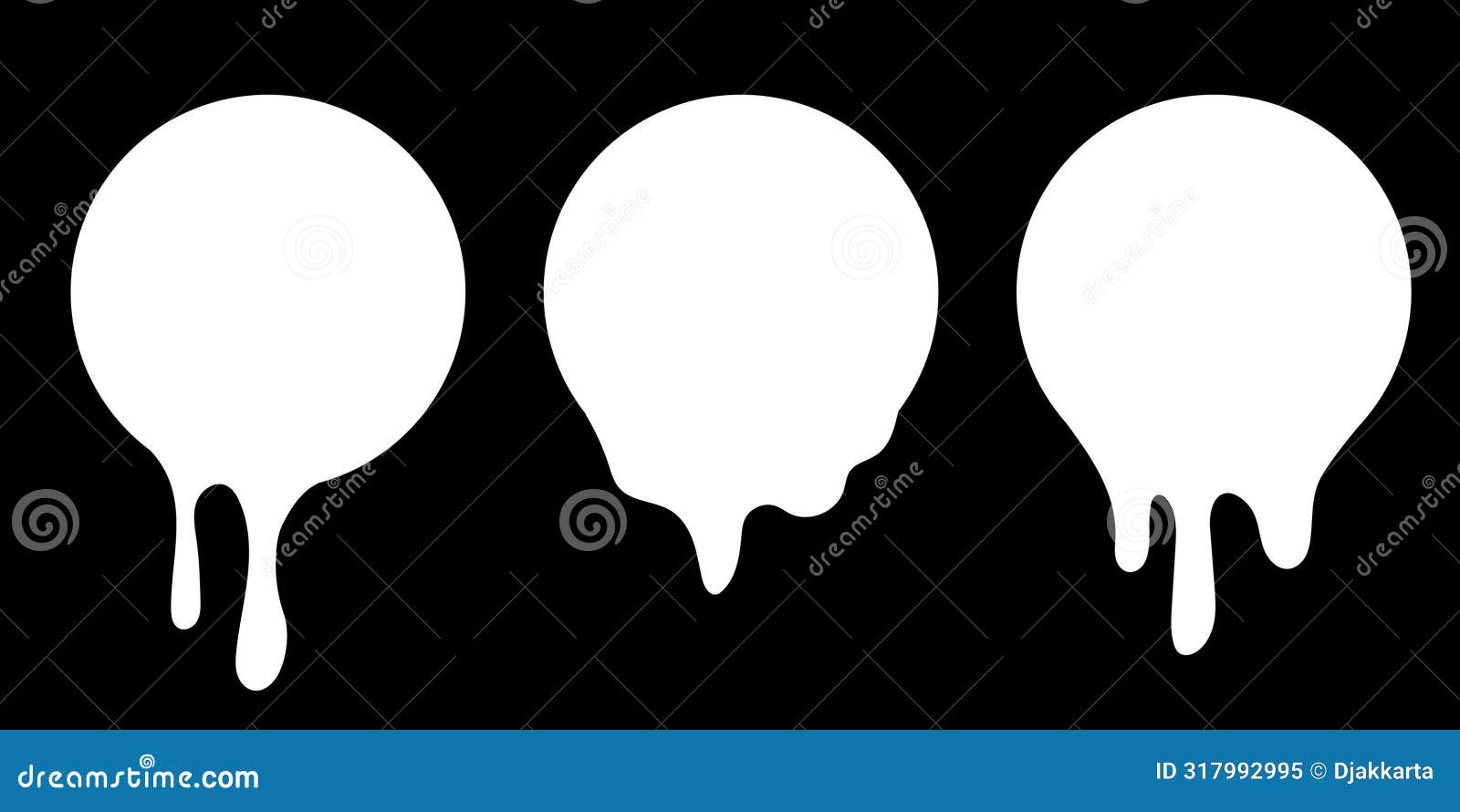 Paint Drip Circle Labels. White Paint Liquid. Ink Drop Set. White ...