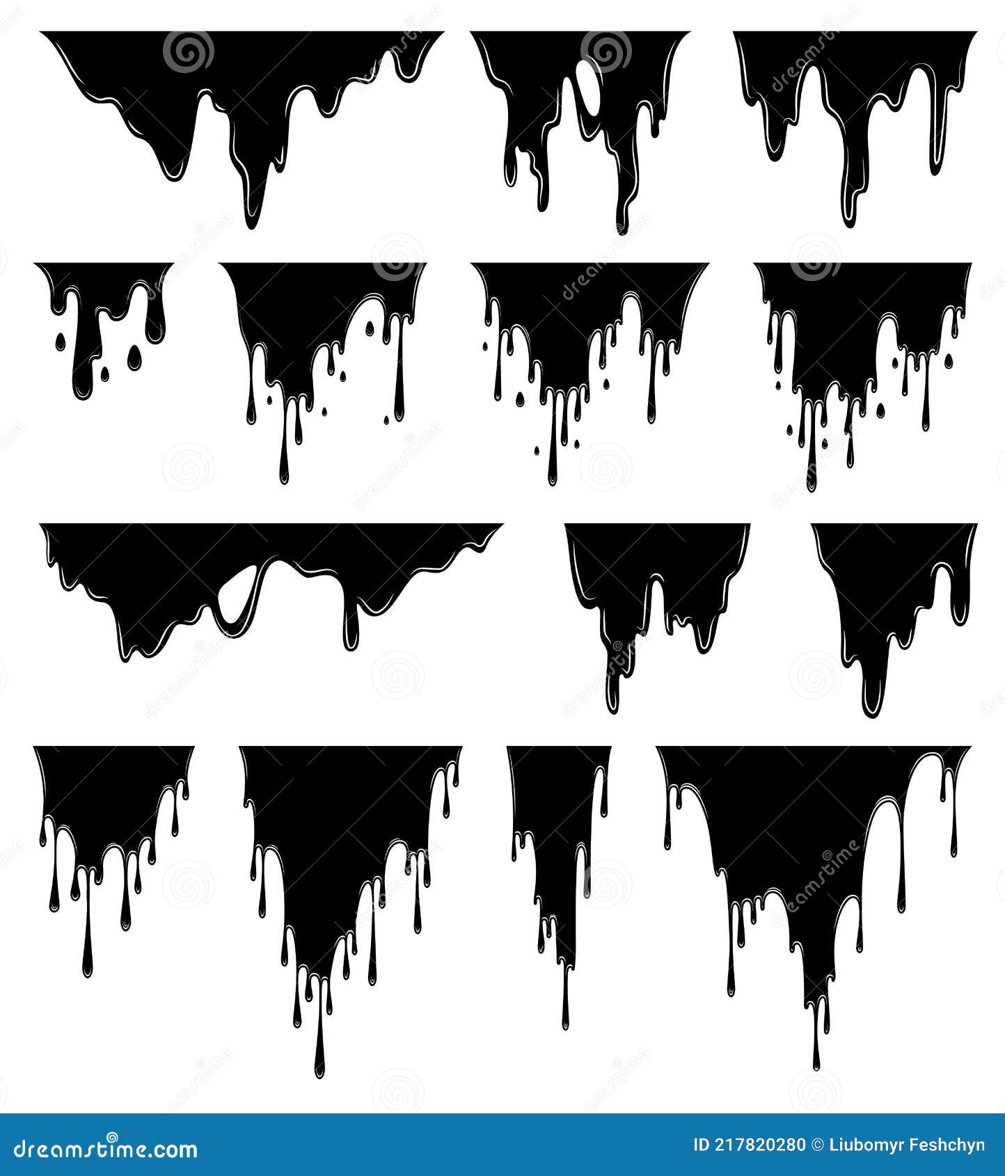 Black Ink Drips. Seamless Dripping Paint Texture. Splatters And ... Black Ink Drips. Seamless Dripping Paint Texture. Splatters And ...