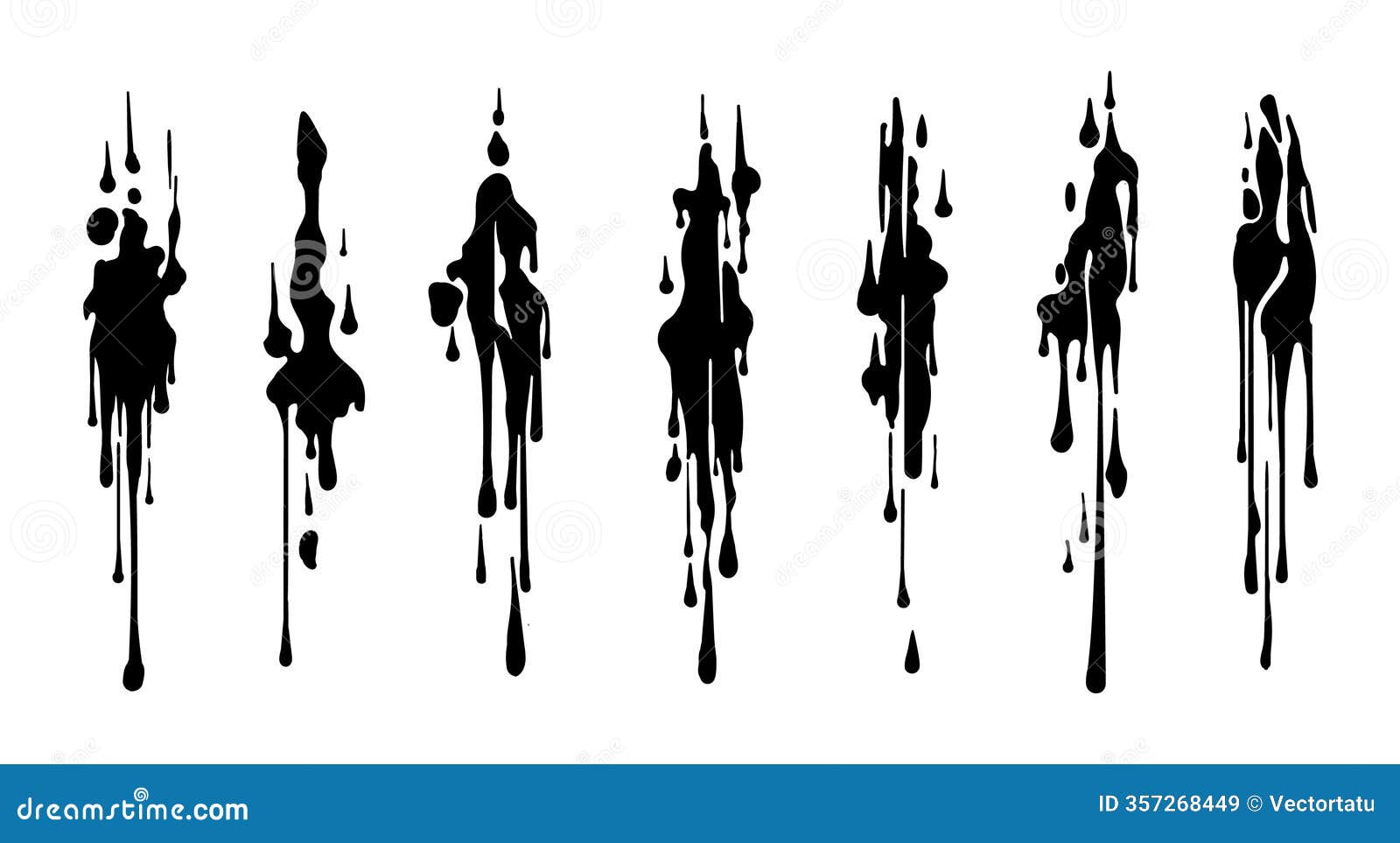 Dripping Liquid Black Doodle Element Vector Illustration ...