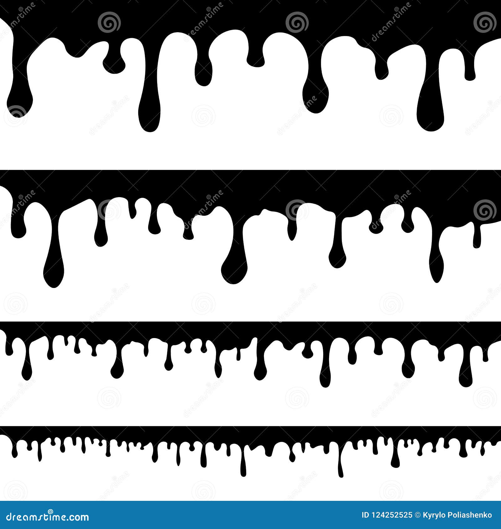 Paint drips background. stock vector. Illustration of seamless - 124252525