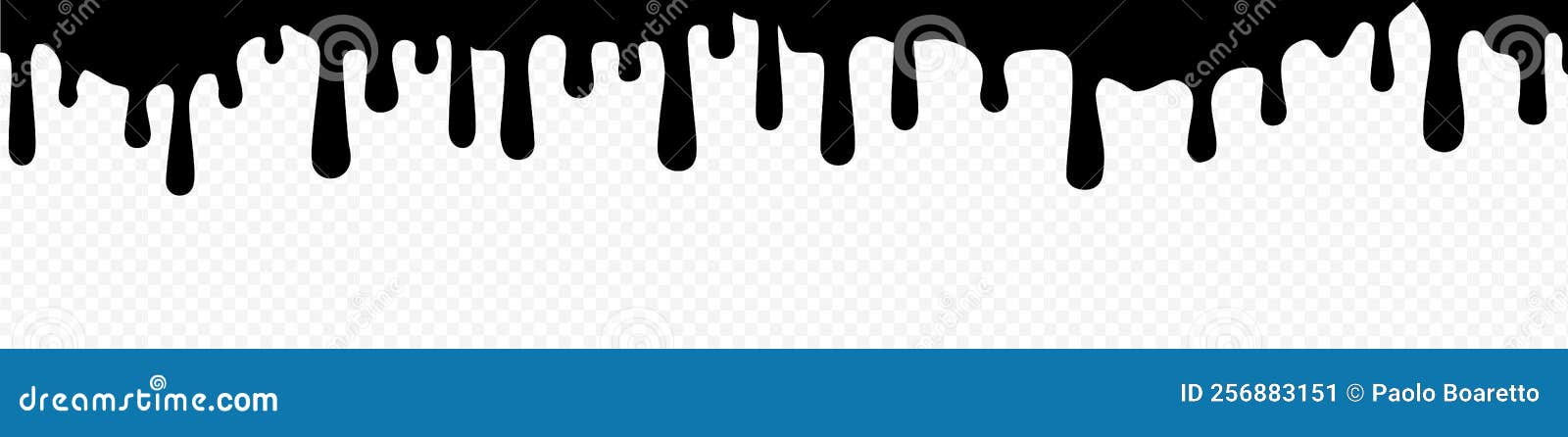 Paint Drips. Current Black Paint. Current Drops on Transparent ...