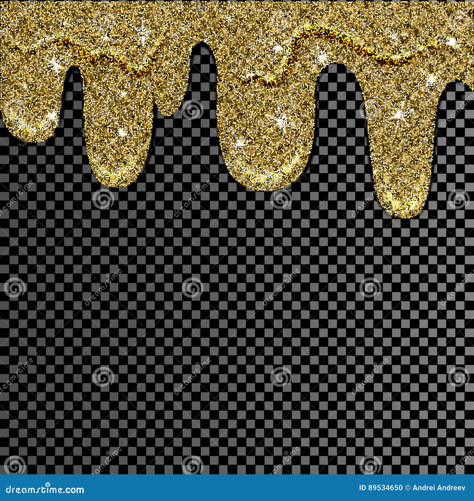 Paint Drips for Design Use.Golden Paint Dripping Stock Vector ...