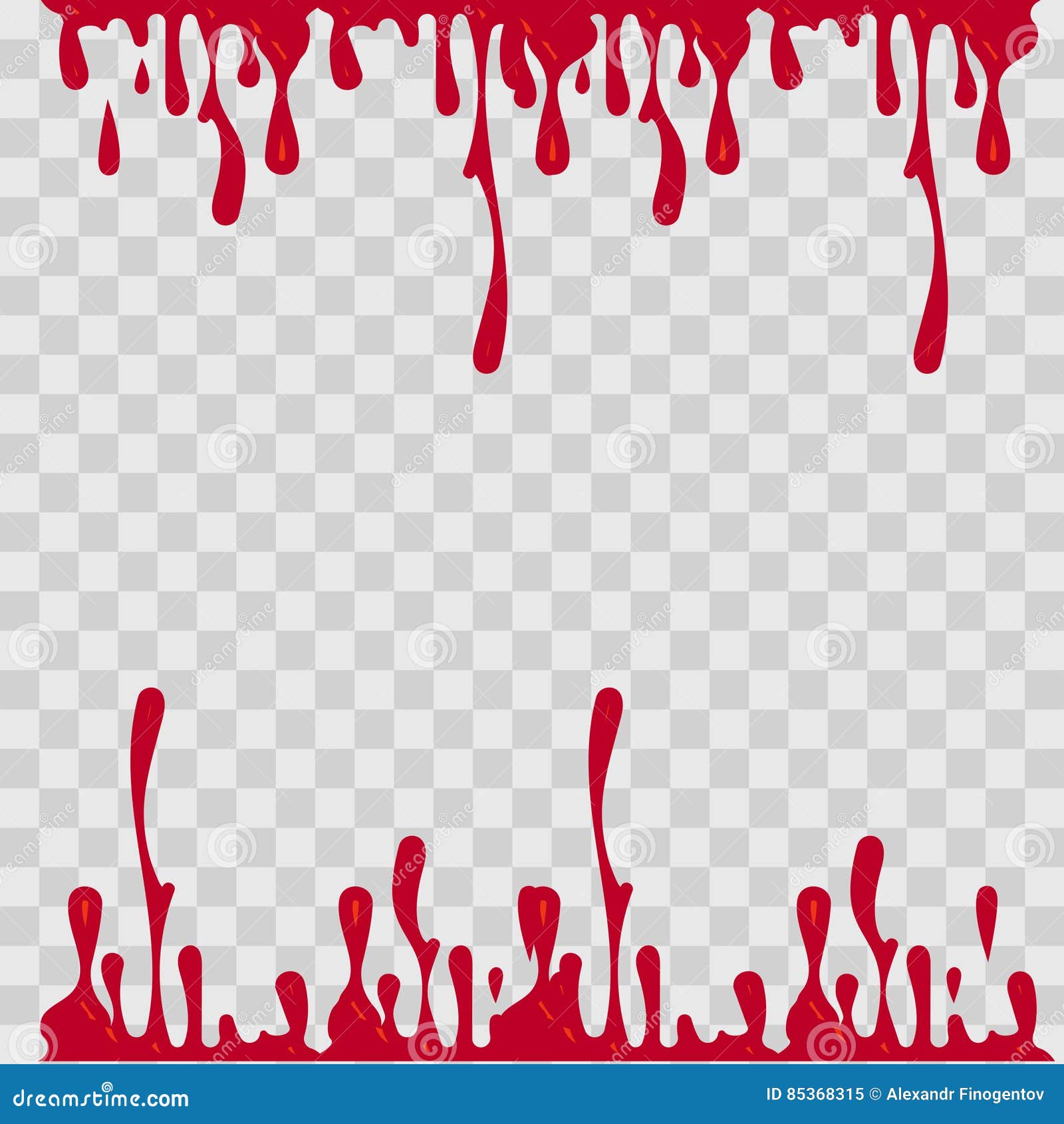 Paint Drop Abstract Illustration. Red Blood on Checkered Transparent ...