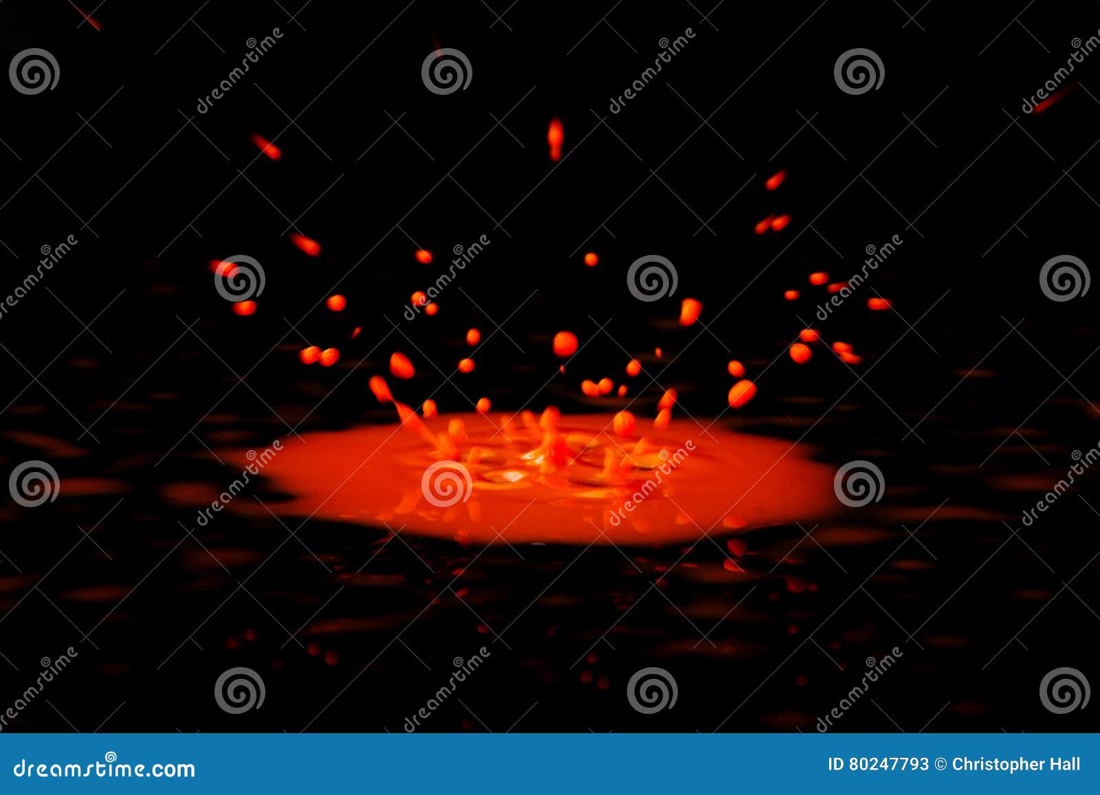 Paint Drop Splashing on Black a Background Stock Image - Image of ...