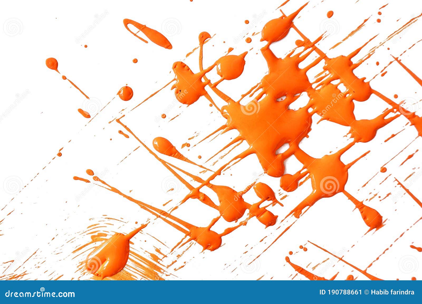 Paint Drops and Splash on White Background. Abstract 3d Colour for ...