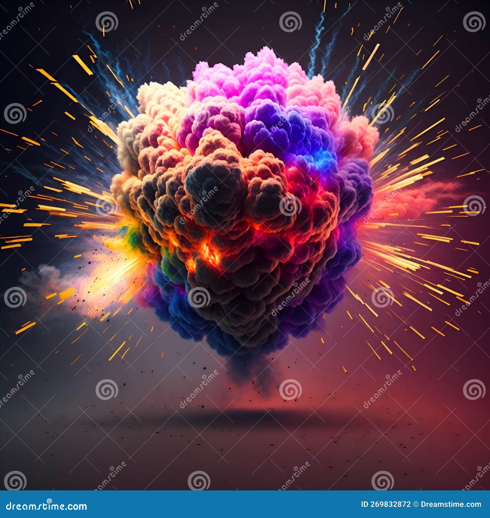 Paint Explosion on Light Background Creating an Abstract Artwork Stock ...