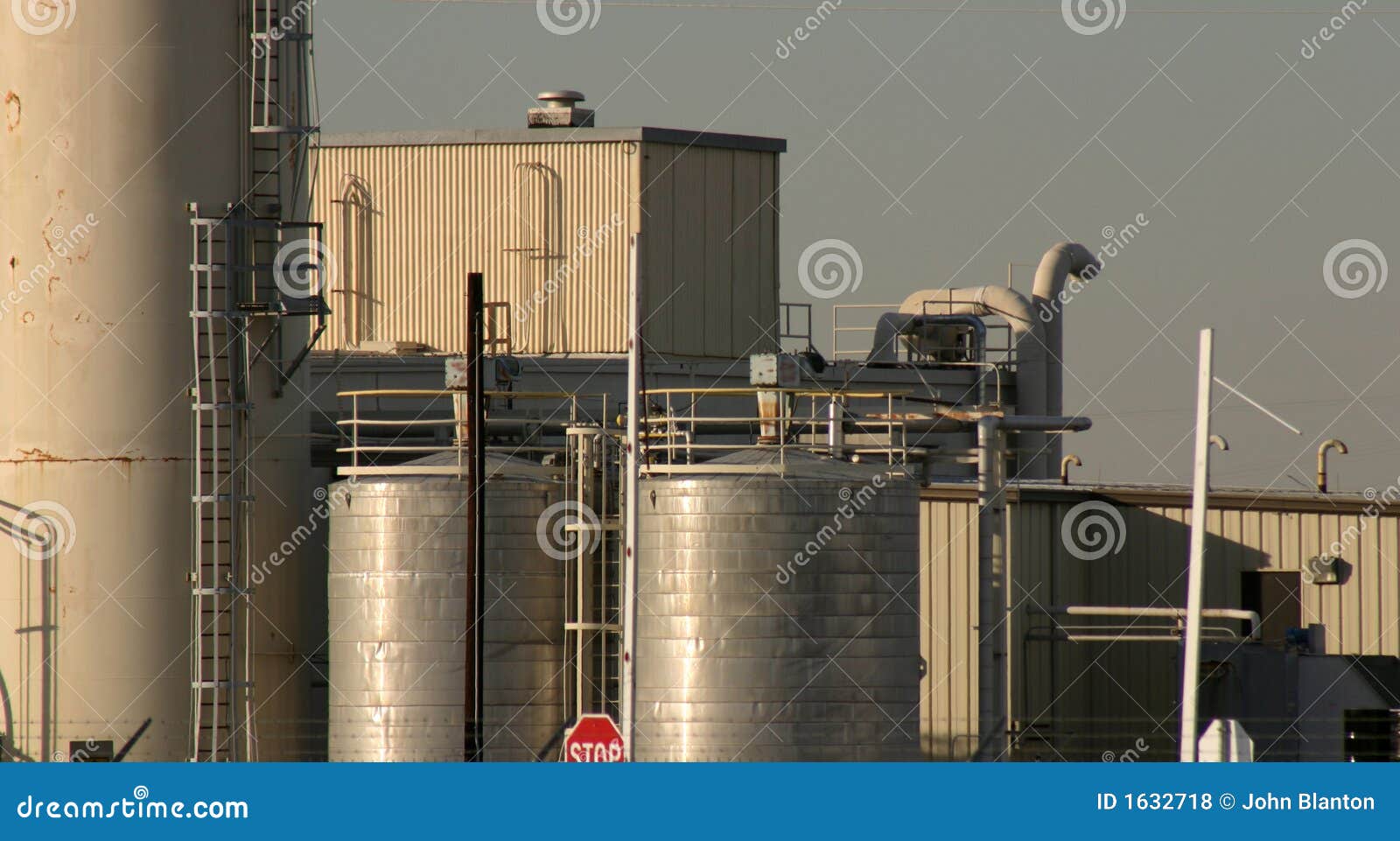 Paint Factory Chemical Tanks Stock Photo - Image of handrail, chemical ...