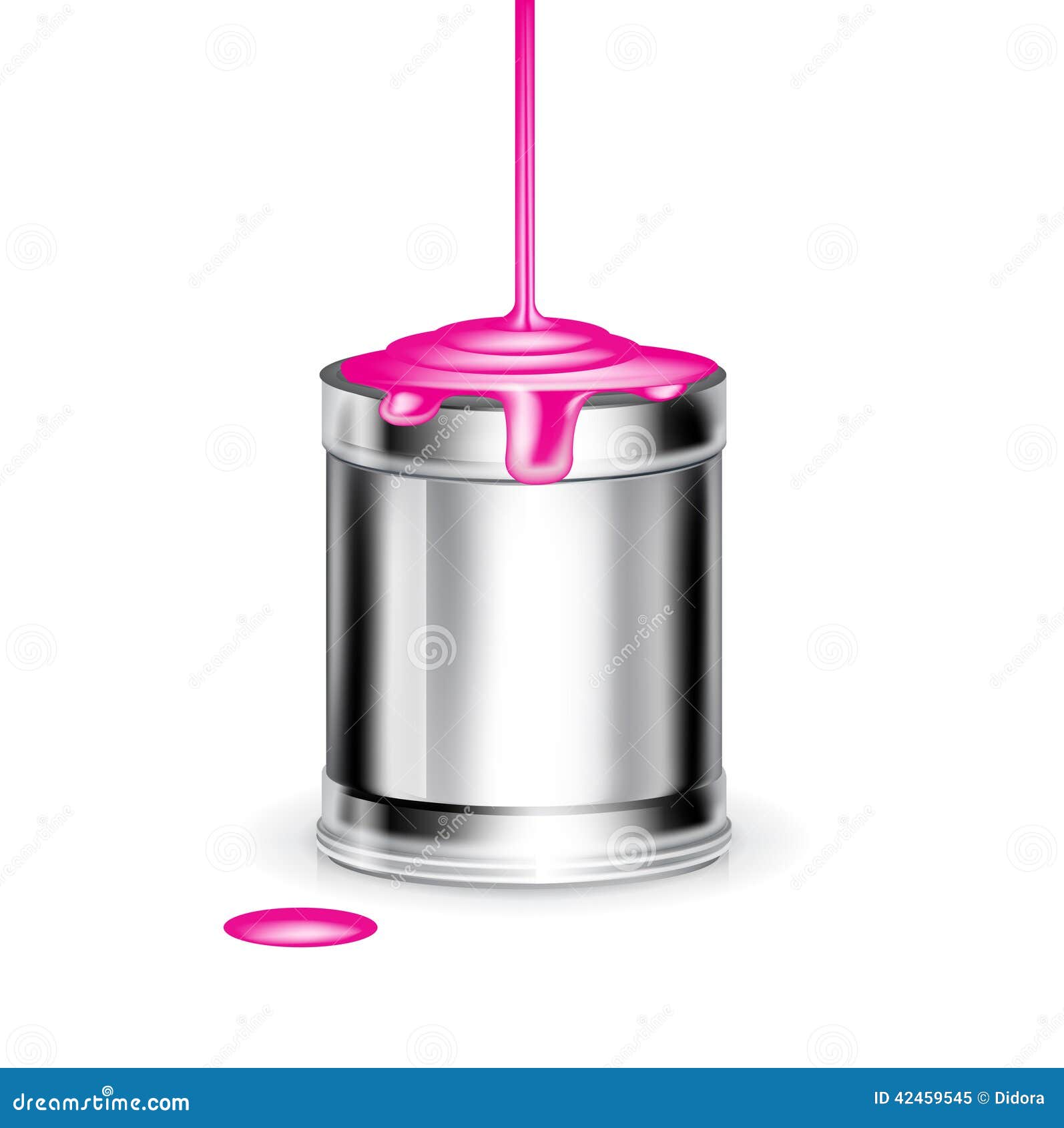 Paint Falling in Metal Bucket on White Stock Vector - Illustration of ...