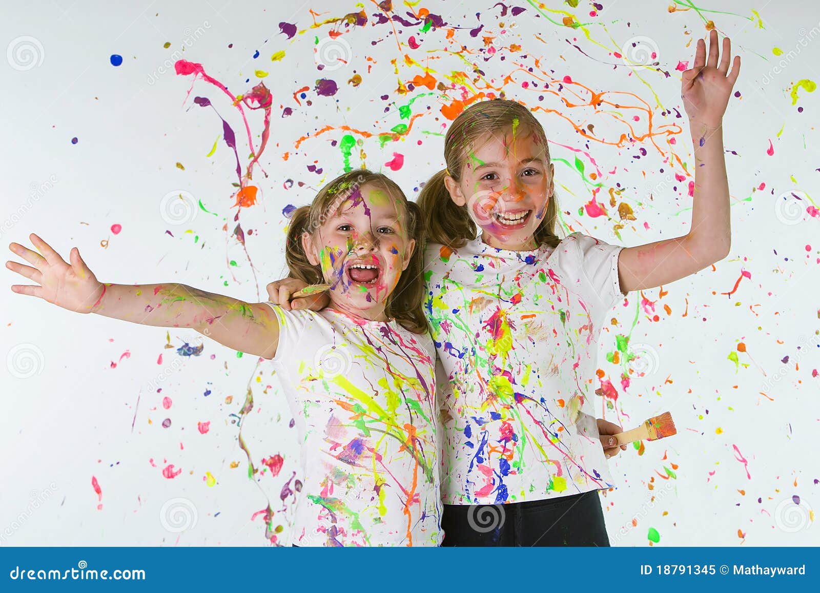 Paint Fight stock image. Image of laughter, fight, messy - 18791345
