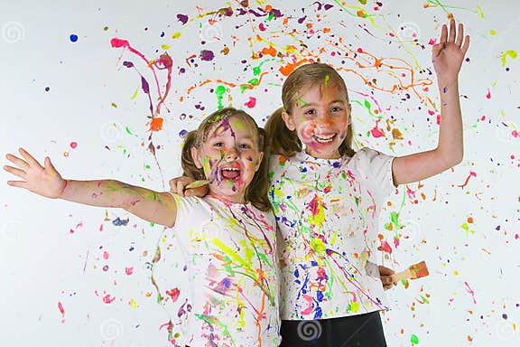 Paint Fight stock image. Image of laughter, fight, messy - 18791345