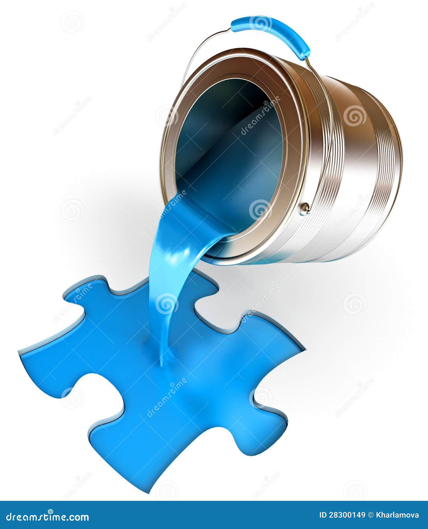 Paint Fill Container in Form of Puzzle Stock Illustration ...
