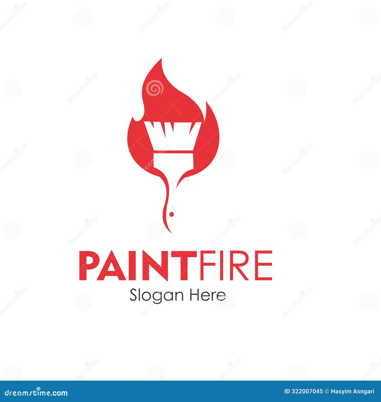 Paint Fire Logo Design Concept Stock Vector - Illustration of company ...