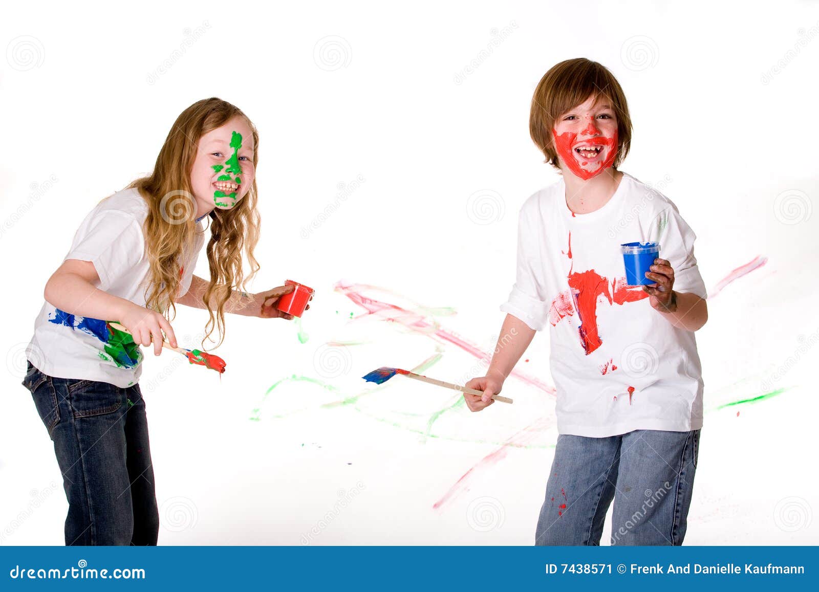 Paint fun stock image. Image of sister, painting, artistic - 7438571