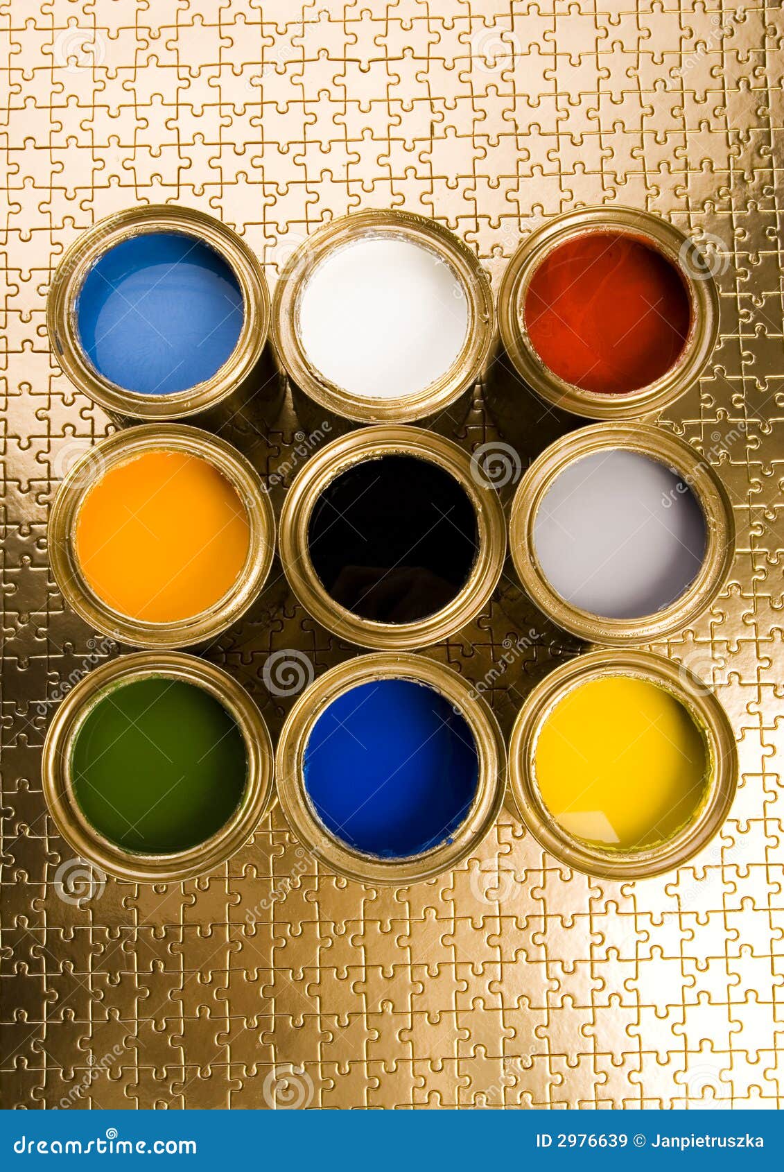 Paint and gold cans stock image. Image of chrome, idea - 2976639