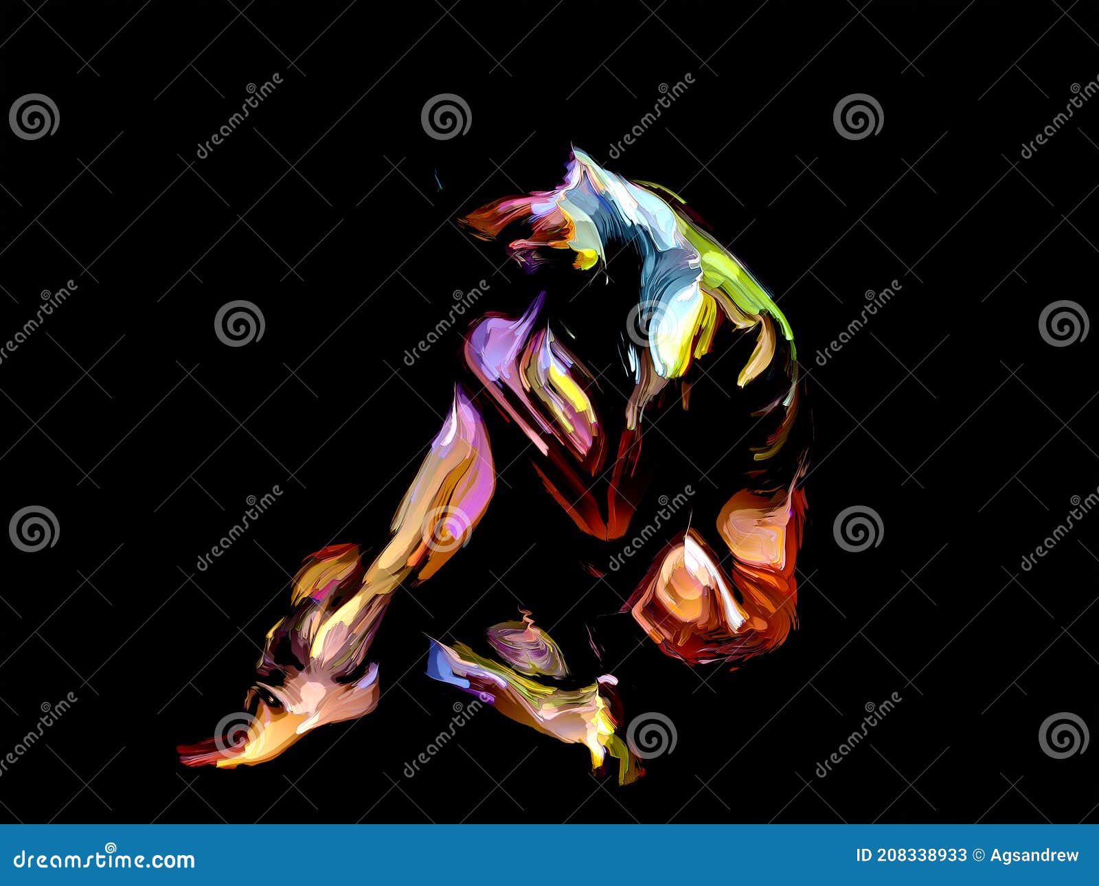 Paint of Human Form stock illustration. Illustration of contrast ...