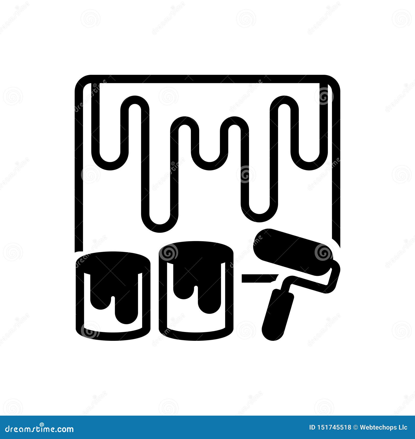 Black Solid Icon for Paint, Color and Pigment Stock Vector ...