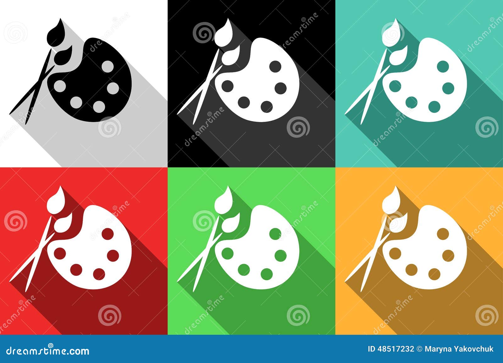 Paint icons stock vector. Illustration of sign, brush - 48517232