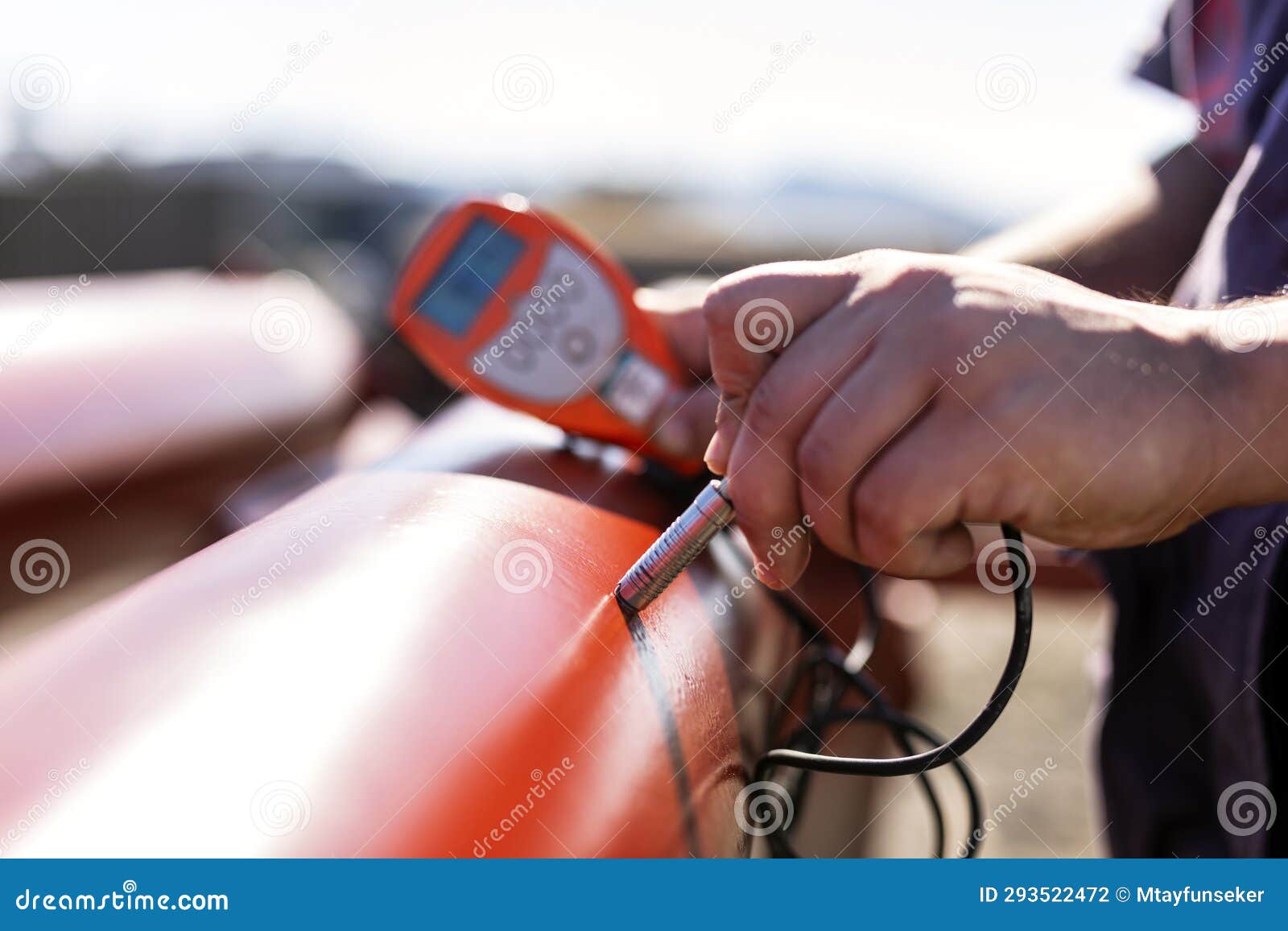 Paint Inspector Is Testing Pull-off Adhesion (dolly) Test For Coating ...