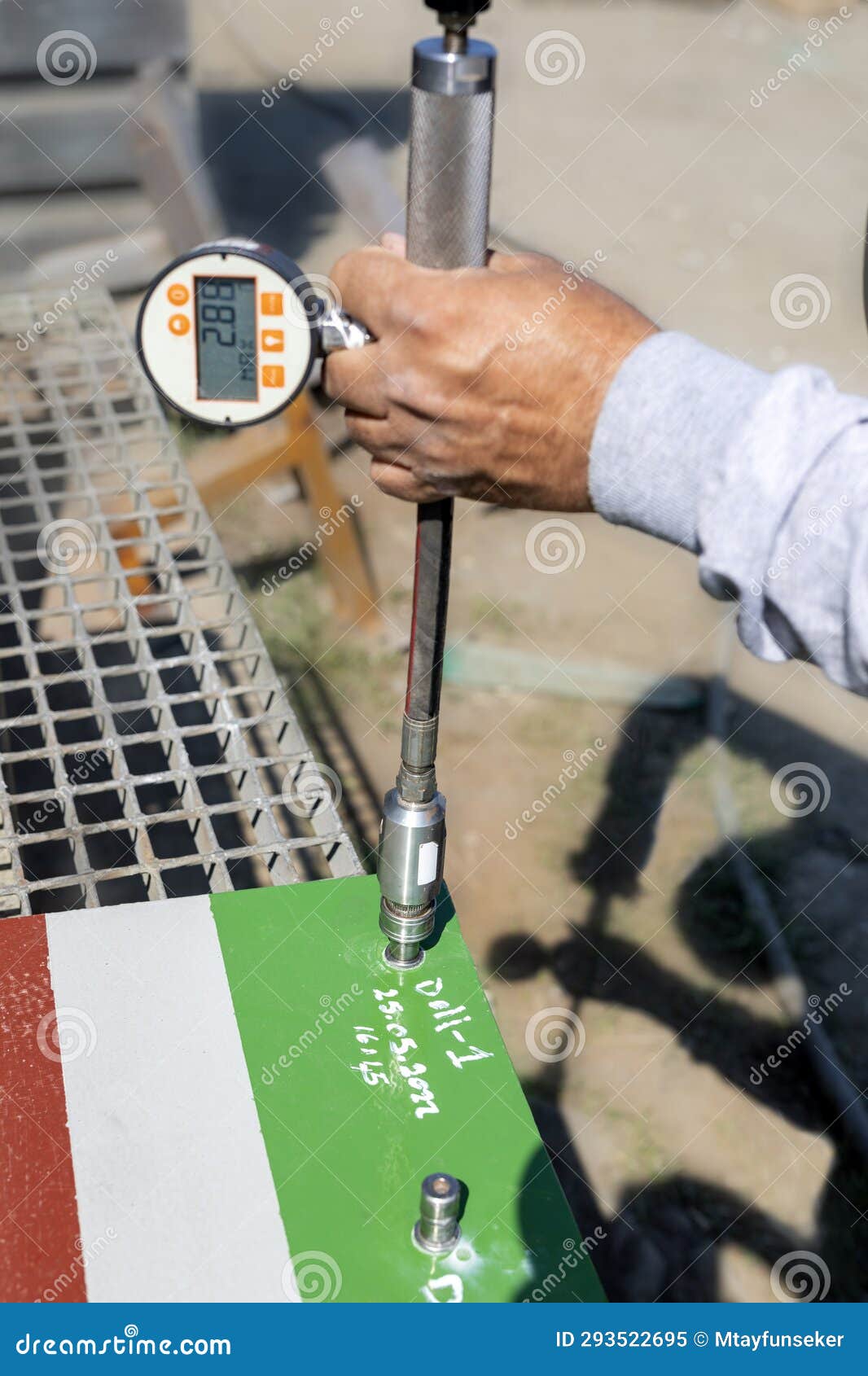 Paint Inspector is Testing Pull-off Adhesion (dolly) Test for Coating ...