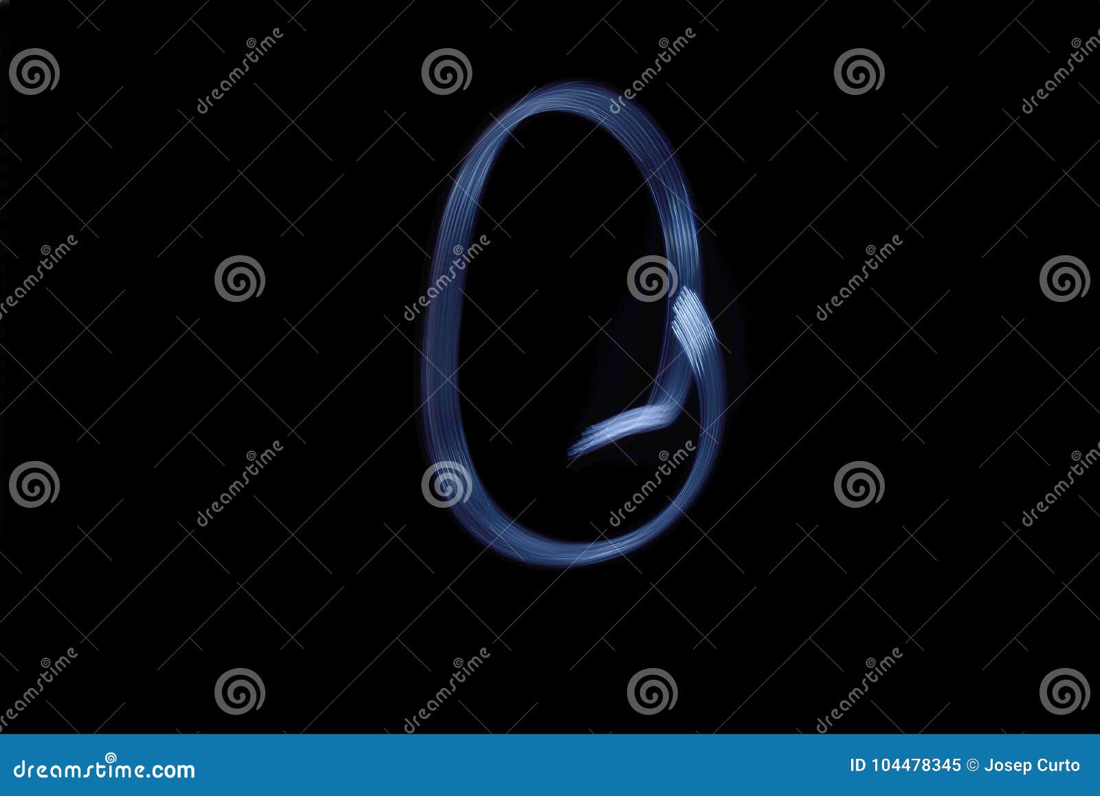 Paint with Light on Black Background Number 0 Stock Image - Image of ...